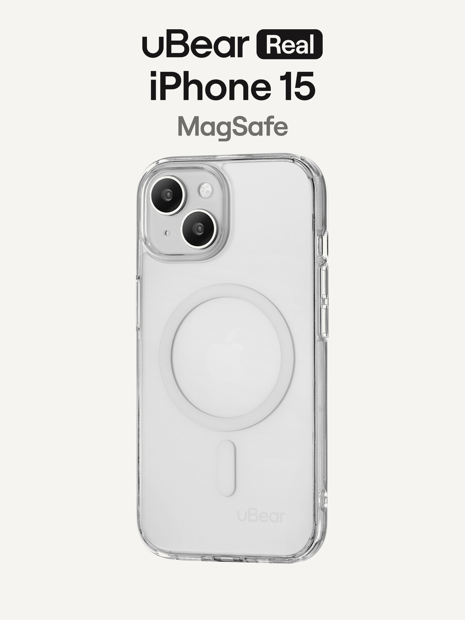 Чехол на iPhone 15 uBear Real Mag Case, магнитный, усиленный