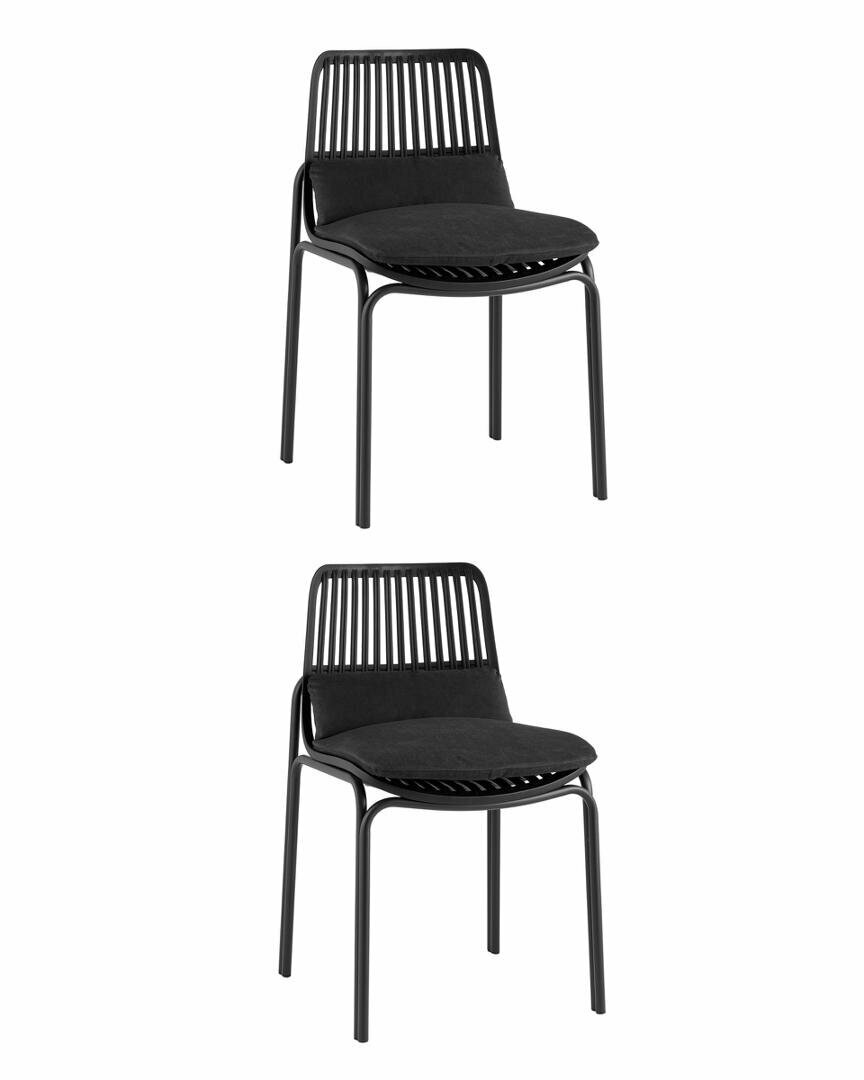 Комплект Stool Group Стул Louran с подушкой чёрный 2 шт. арт. УТ000042568