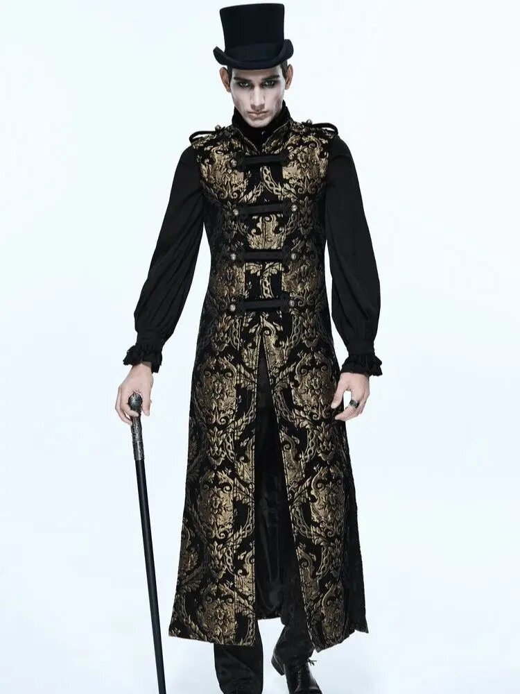 Мужская жилетка в стиле стимпанк, Gold, XXXL