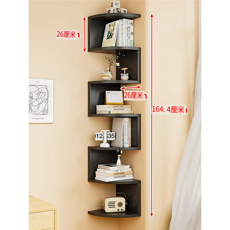 Полка угловая "Хай-Тек", ДПК, МДФ, фанера, чёрная, для гостиной, детской, книжная