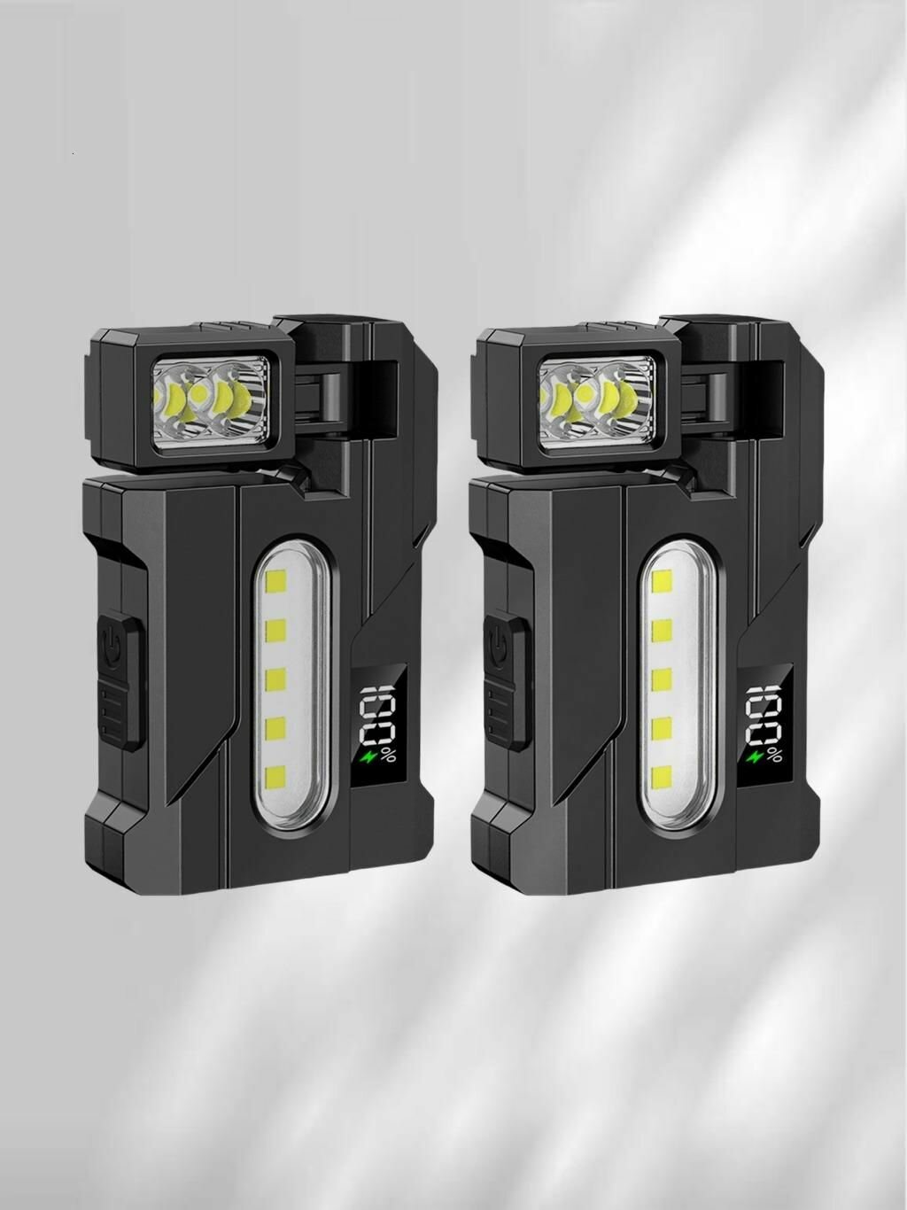 Металлический ручной фонарик с цветной индикацией и магнитом