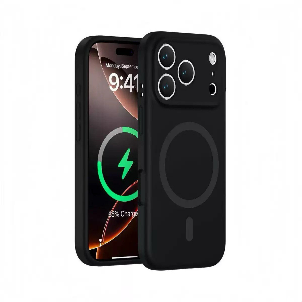 Чехол Vivid Vortex для Apple iPhone 17 Pro (айфон 17 про) совместимый с MagSafe (магсейф), противоударный, черный