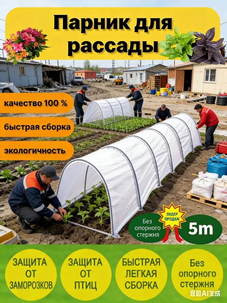 Парник, теплица арочная Парники77 5х1х1м, Спанбонд