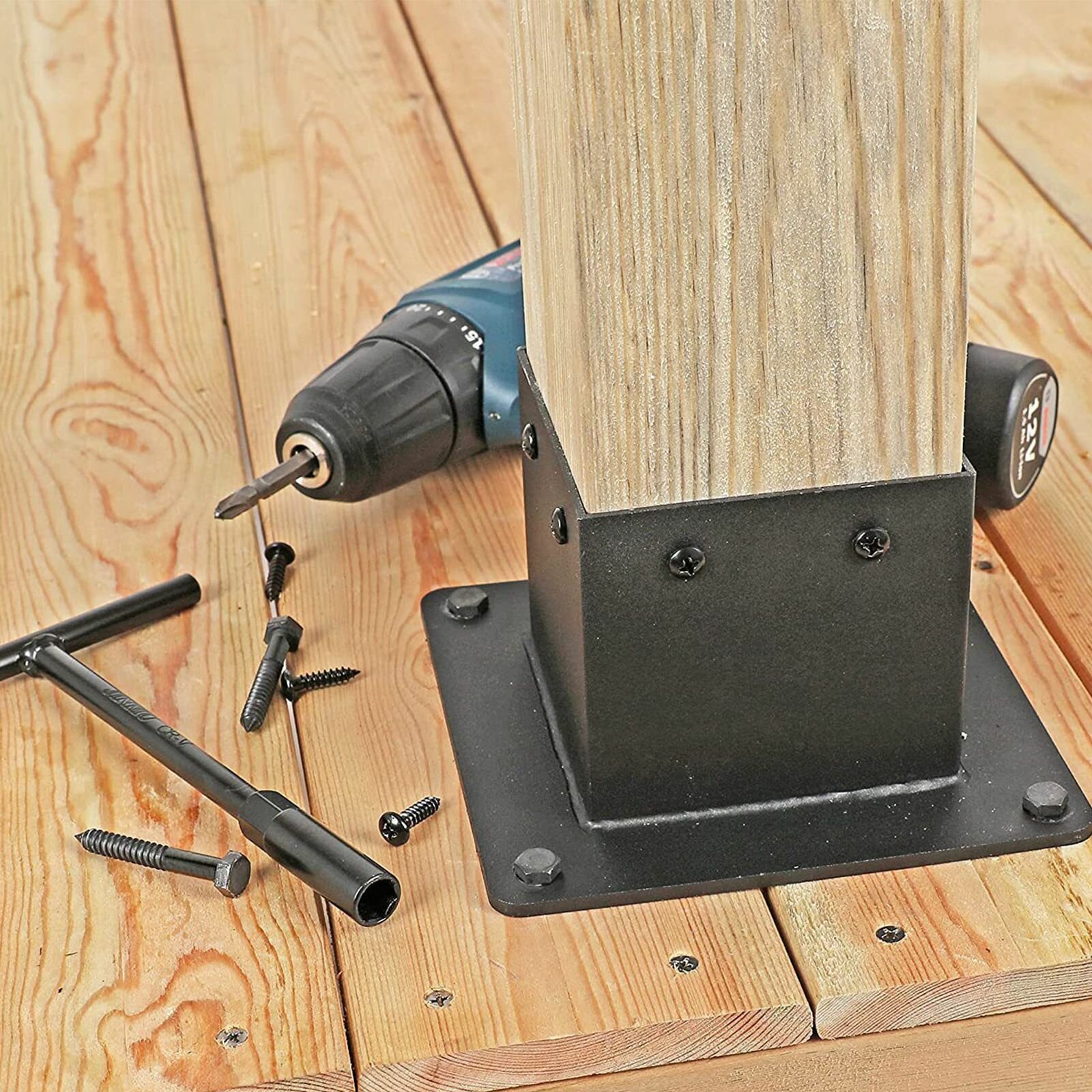 Стабильные металлические кронштейны для столбов поддержка перил и пергол на открытом воздухе черные