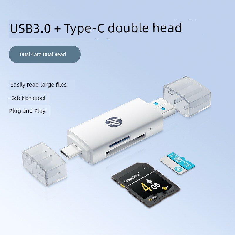 HP SD-карта считыватель USB 3.0 двойной разъем двойное считывание для камеры, телефона, ПК, Android и iOS, Снежно-белый