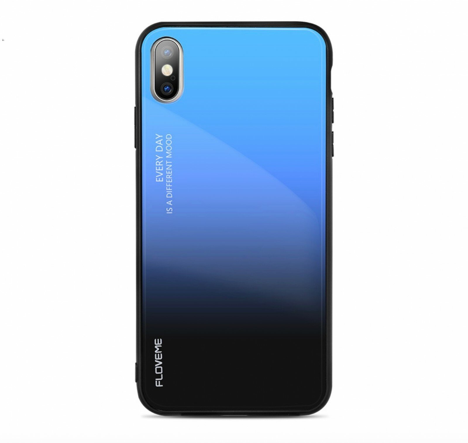 Чехол-бампер MyPads для iPhone 5 / 5S / SE / 5SE из закаленного стекла с зеркальным градиентом синего