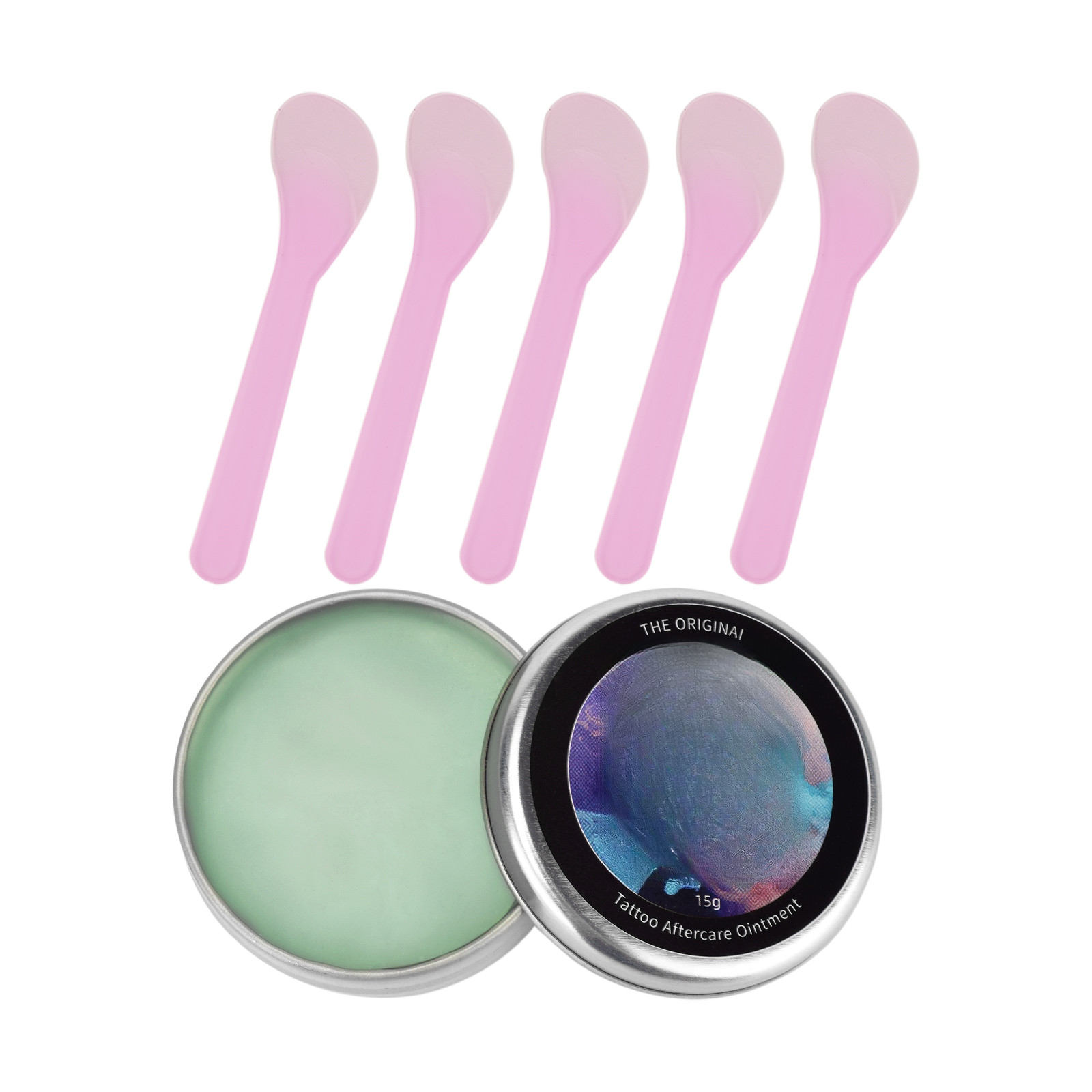 Крем для ухода за татуировкой с одноразовыми шпателями, мазь для восстановления шрамов от татуировки, гель для быстрого заживления кожи, ложка для смешивания косметической маски, принадлежности для татуировки, 1* Крем для ухода за татуировкой, 5*