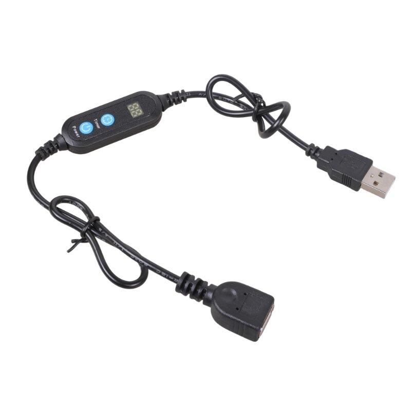 USB-кабель с таймером и переключателем, обратным отсчетом от 1 до 24 часов, циклом перезапуска и цифровым дисплеем для аквариумного вентилятора, светодиодной подсветки.
