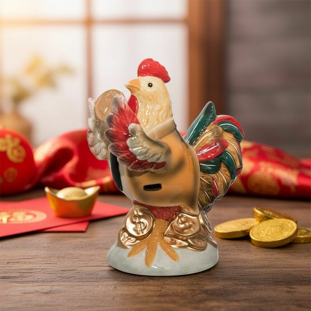 Статуэтка Петух с монетой на удачу