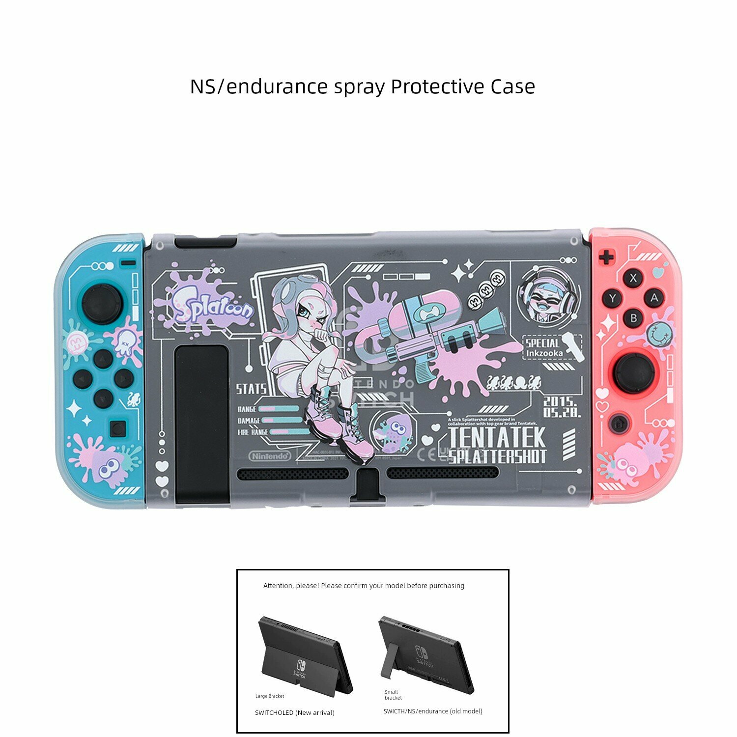 Сетевой чехол Octo Expansion Splatoon 2 для Nintendo Switch NS/Pro, матовый полупрозрачный жесткий чехол