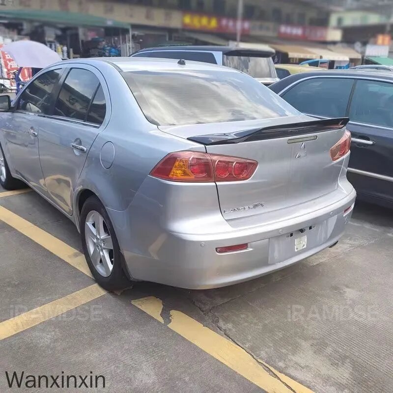Спойлер для Mitsubishi Lancer EX Evo 2008-2015, заднее крыло автомобиля, черный ABS пластик — фото 1