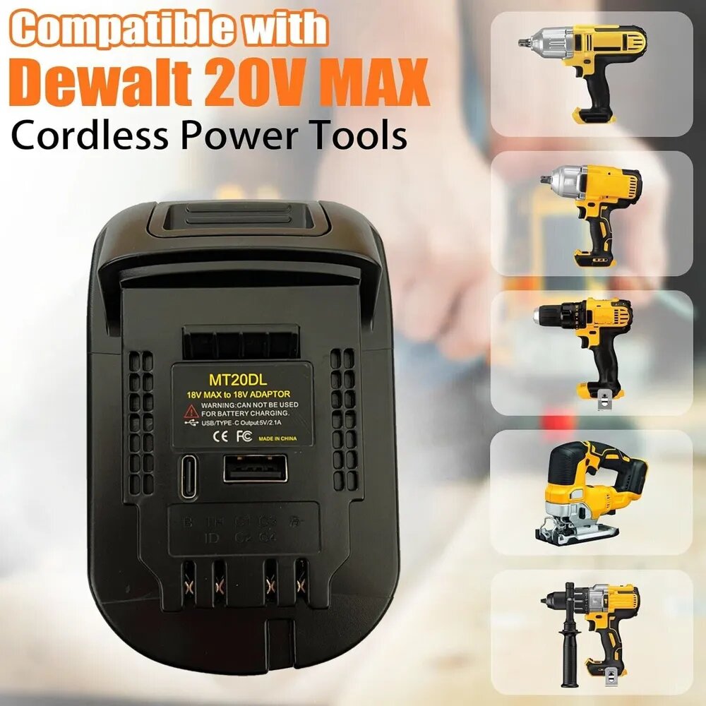 MT20DL Адаптер для аккумулятора Аксессуары для инструментов Для батареи Makita 18v для электроинструмента DeWalt 20V