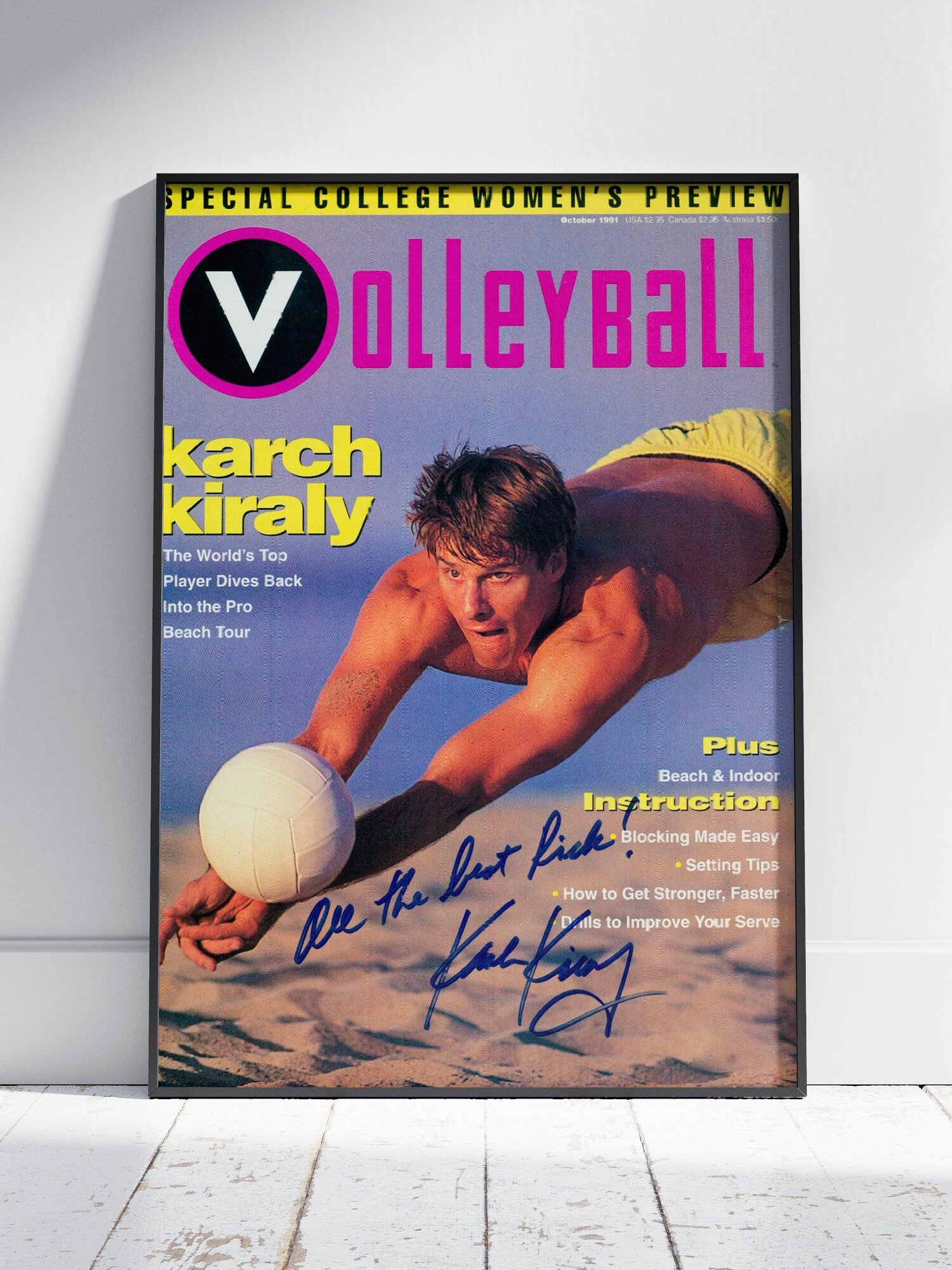 Плакат на стену для интерьера Легенды Волейбола (Карч Кирай - Karch Kiraly) - Постер по спорту и физической активности формата A4 (21x30 см)