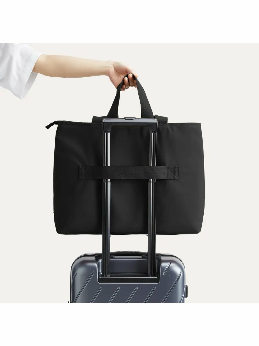 Сумка тоут Bagsmart, фактура гладкая, черный — фото 1
