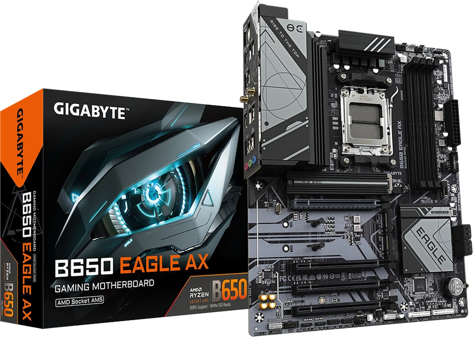 Материнская плата GIGABYTE B650 EAGLE AX (AM5/AMD B650/4xDDR5/4xPCI-Ex16/3xM.2/SB7.1/GLAN/DP/HDMI/ATX)