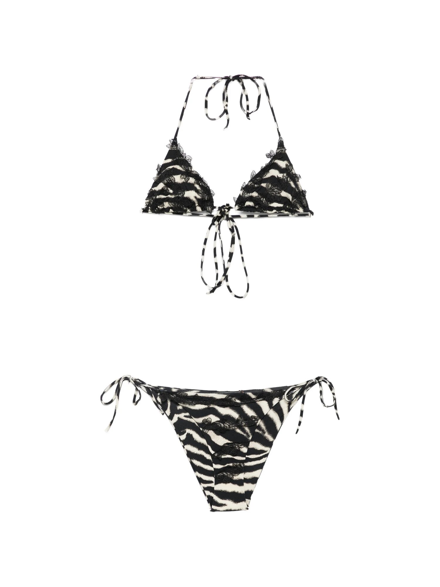 Купальник Zebra-print lace-detail bikini