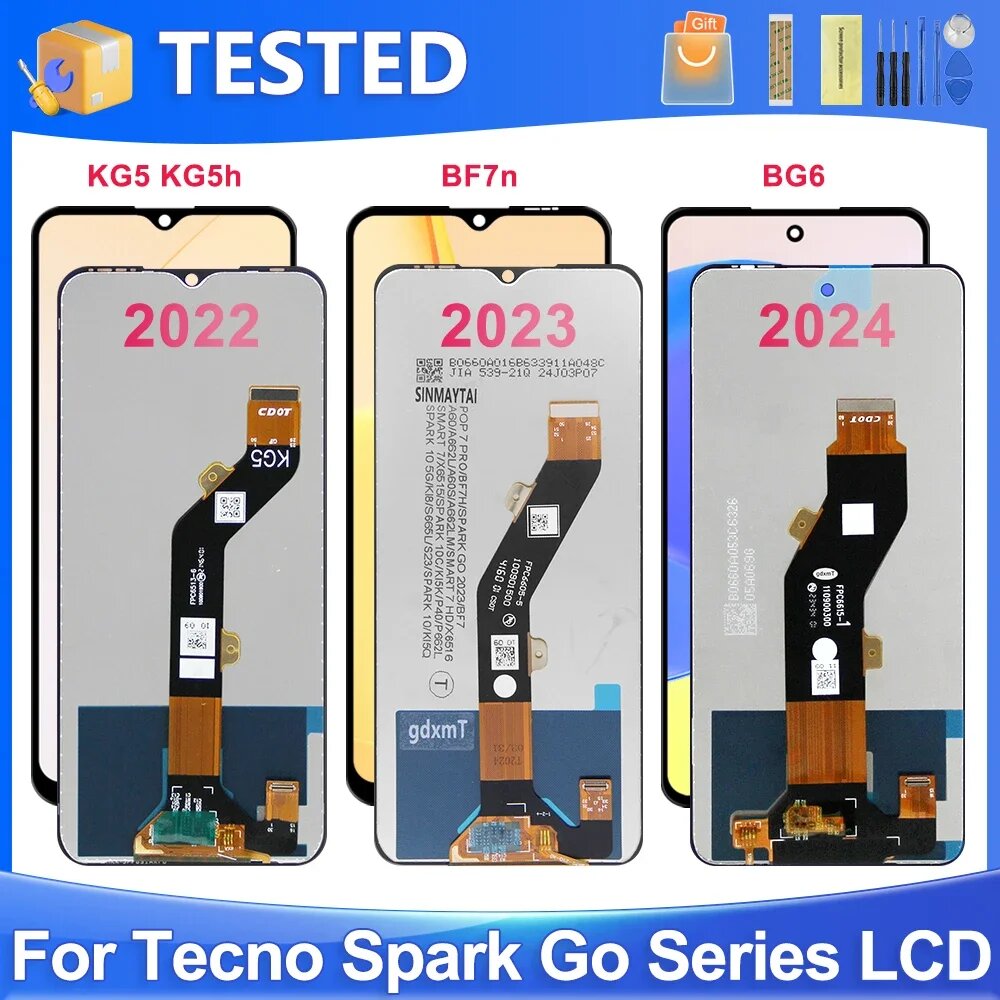 ЖК-дисплей для Tecno Spark Go 2022, 2023, 2024, без рамки