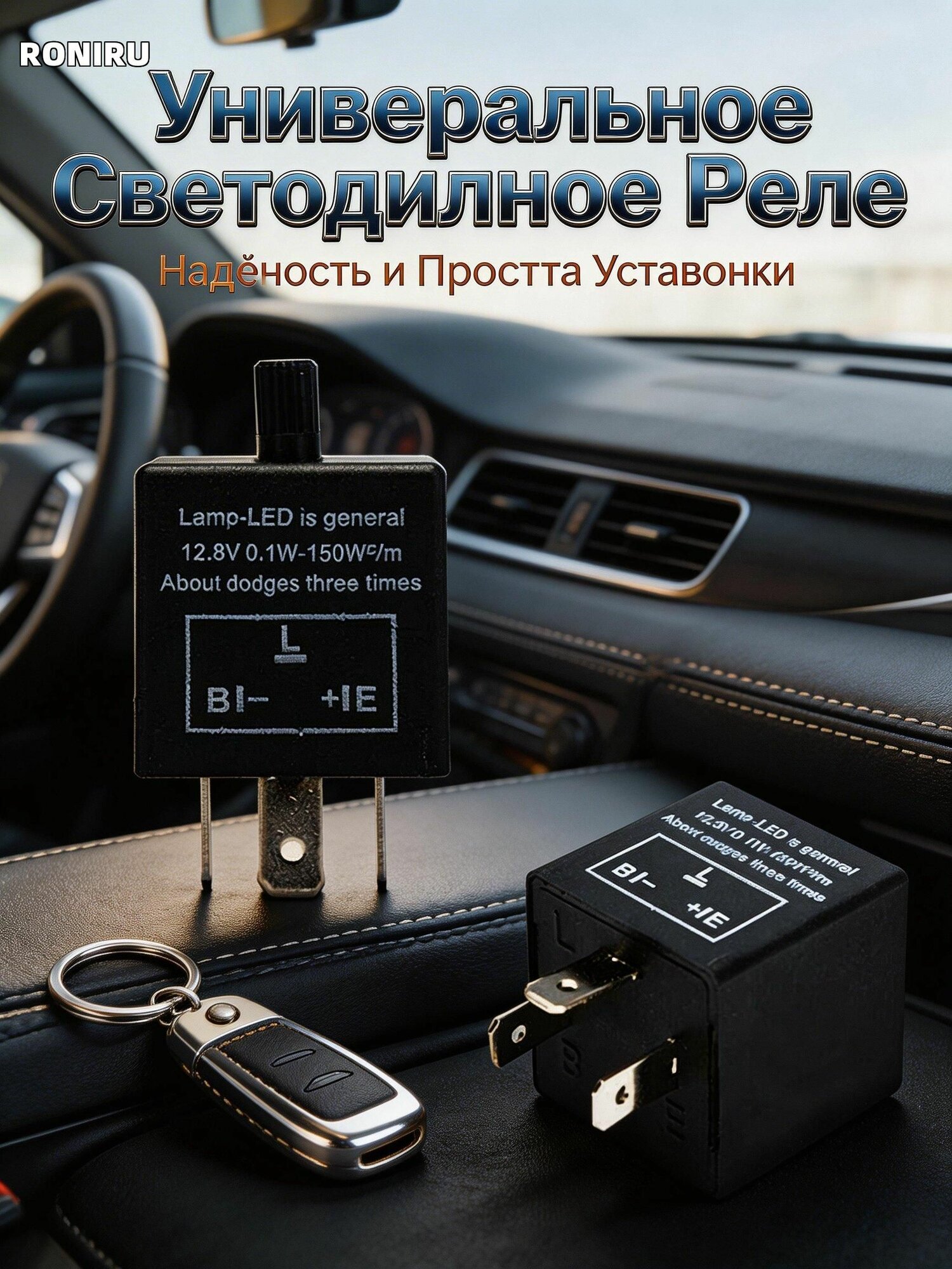 Автомобильное светодиодное 3-контактное регулируемое реле поворотов 12 В, водонепроницаемое универсальное электронное мигающее устройство для LED и ламп