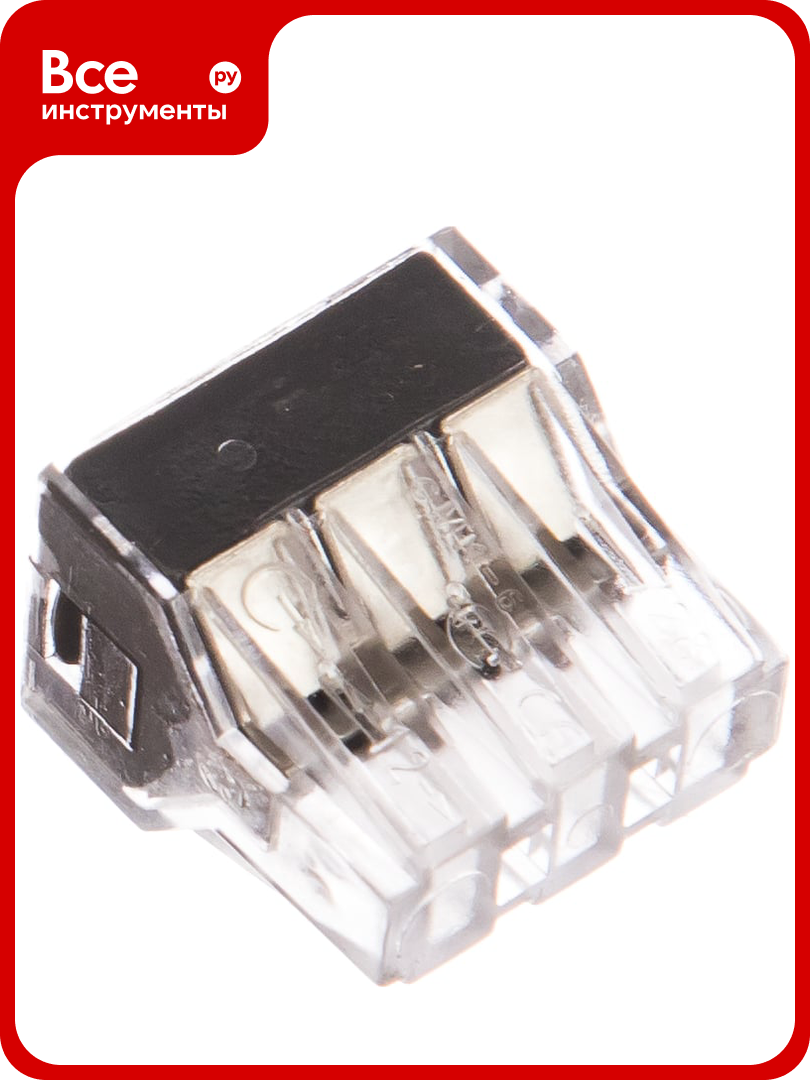 Соединительная клемма СВЕТОЗАР 6-и проводная, 400В, 24А, 0,75-2,5мм2, 2шт 49170-6