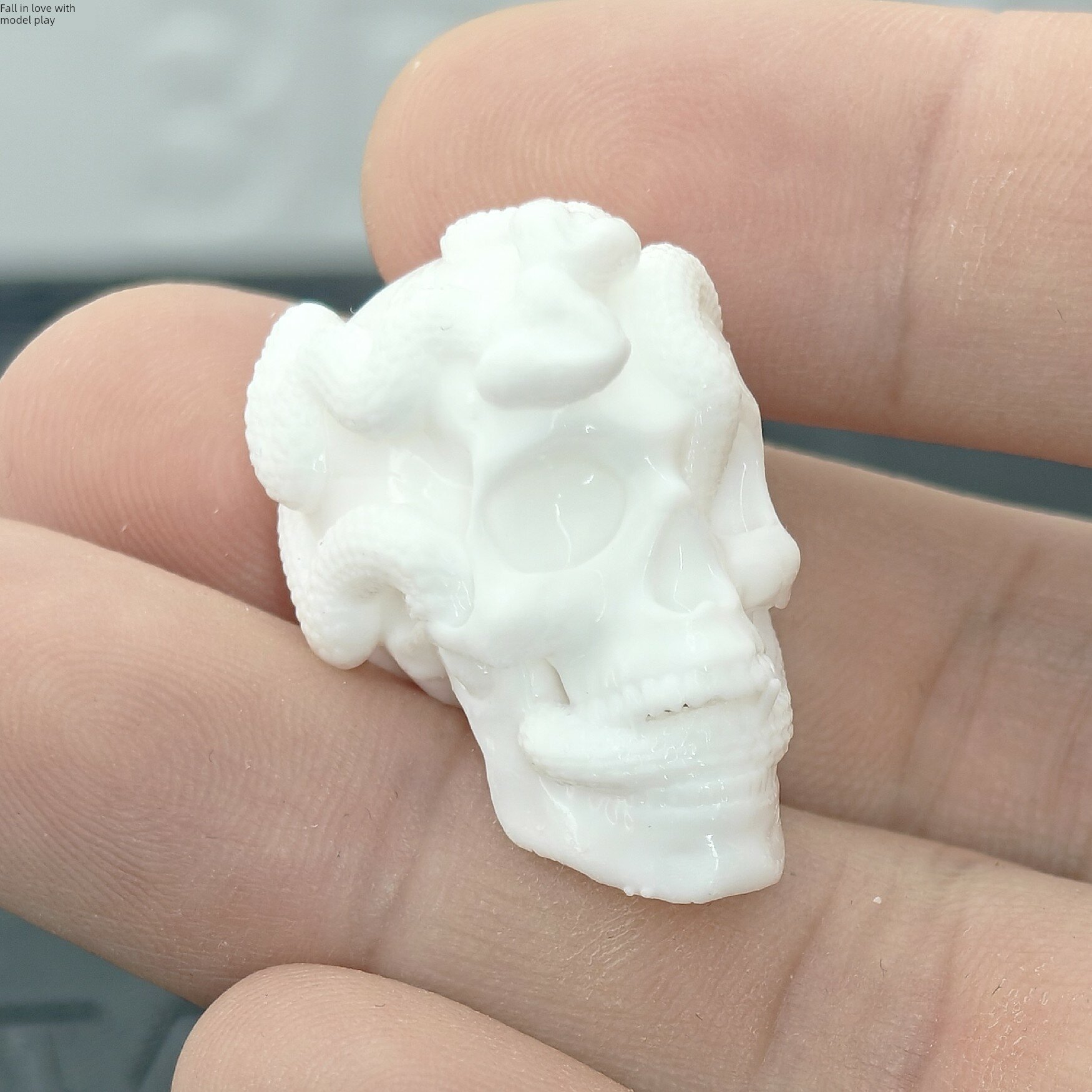 Череп с головой змеи, 3D-печать, для аквариума и стола, белый цвет, змеиный дизайн