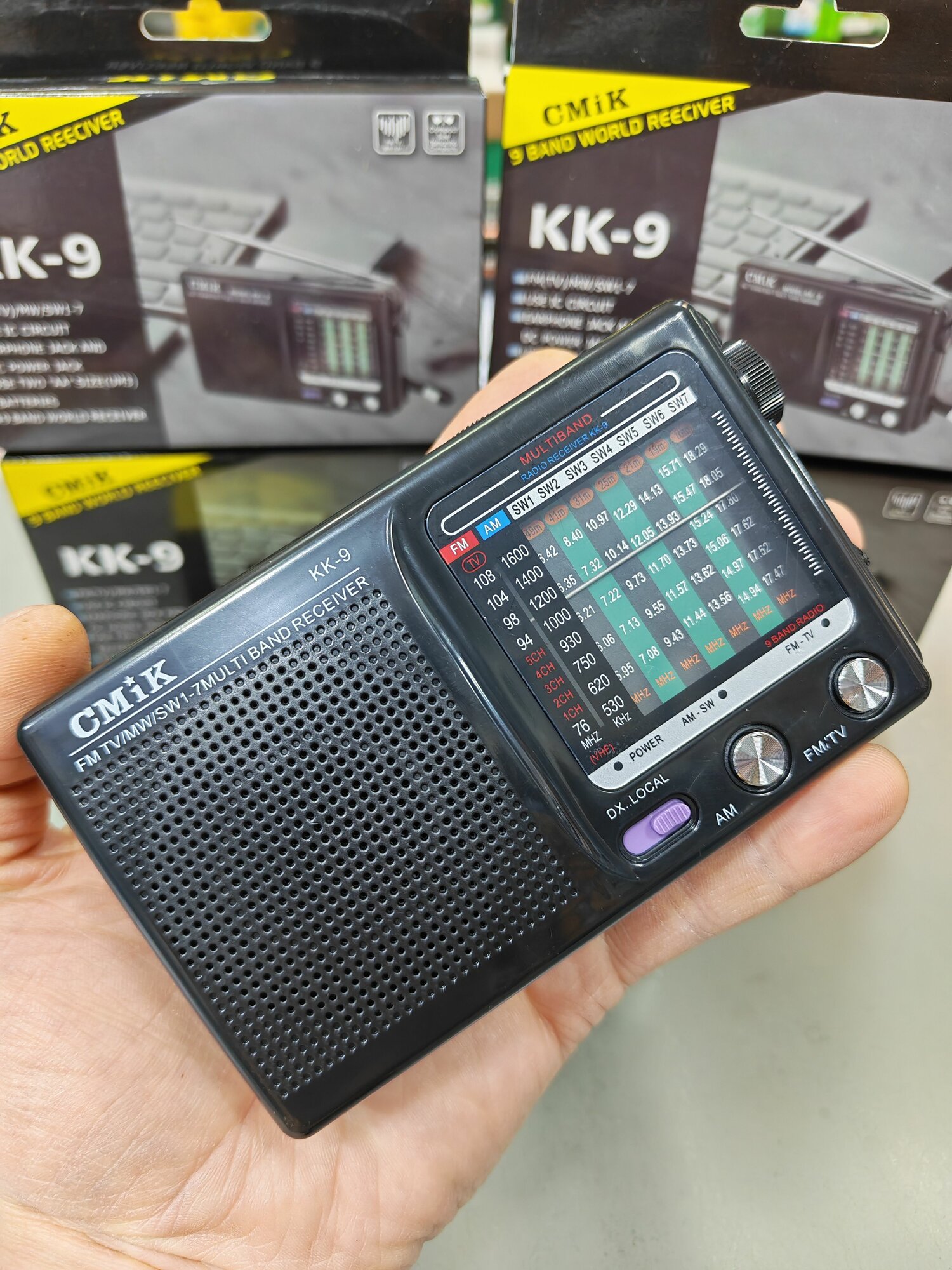 Карманный радиоприемник CMiK KK-9, 9-частотный, приём TV, наушники