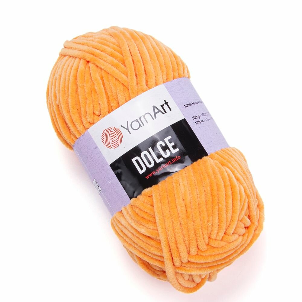 Пряжа для вязания Yarn-Art Dolce, 1 моток (120м, 100гр), цвет 852 Светло-оранжевый