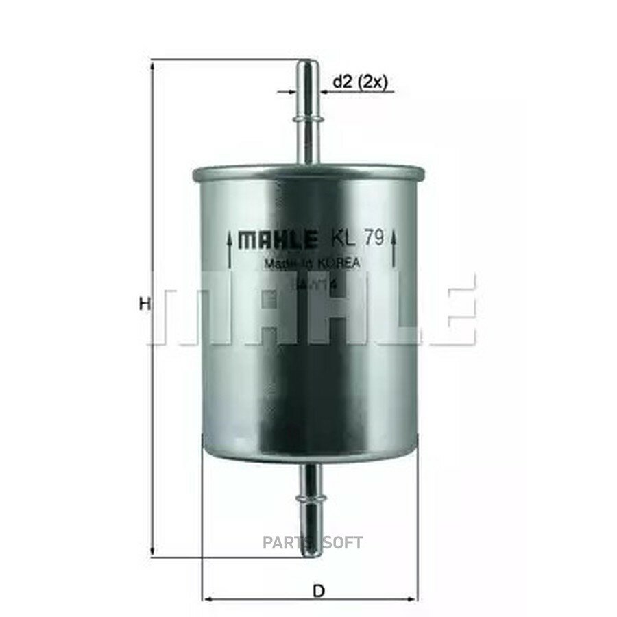 Фильтр топливный Audi A4/A6/S4/TT 98>. VW Bora/Golf/NewBeetle/T4/T5 1.4-3.2 97> от официального дистрибьютора, MAHLE, артикул KL79