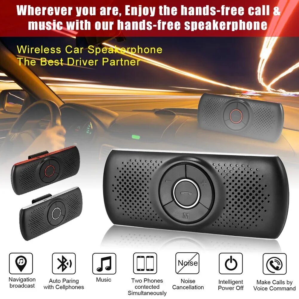 Автомобильный Bluetooth громкоговоритель Silver