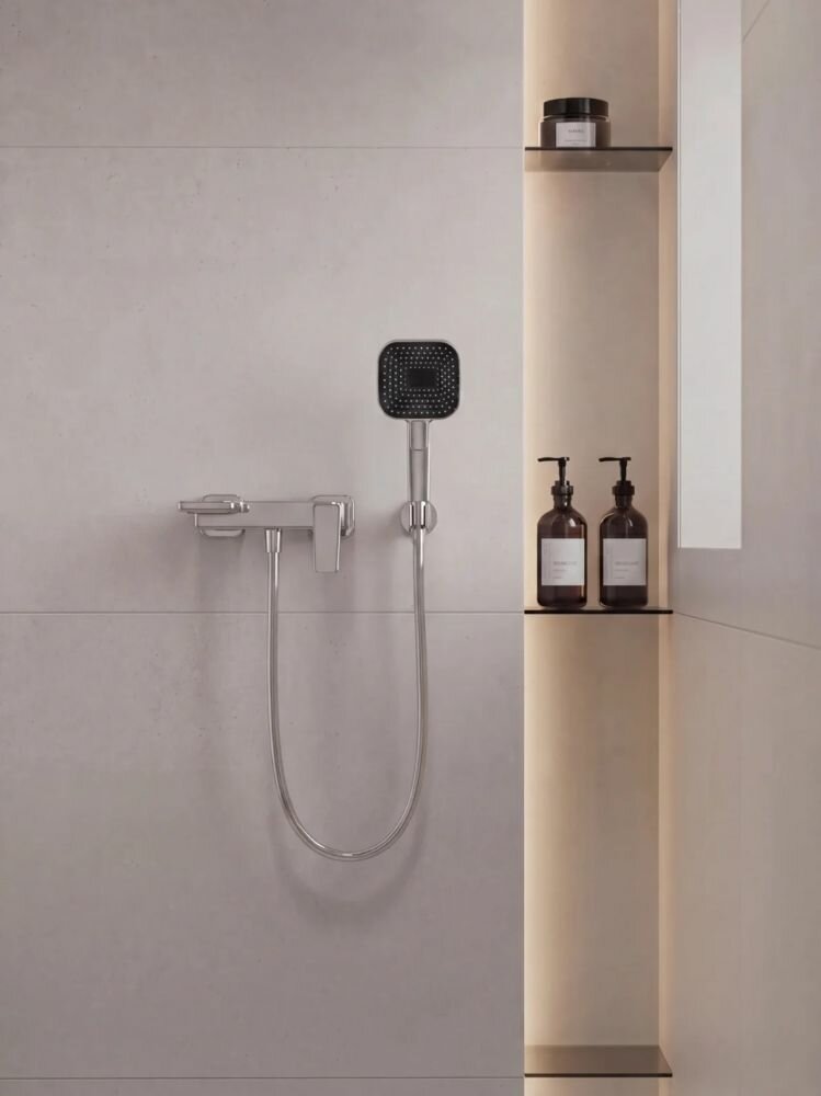 Смеситель для ванны встраиваемый с лейкой ALTROBAGNO, хром