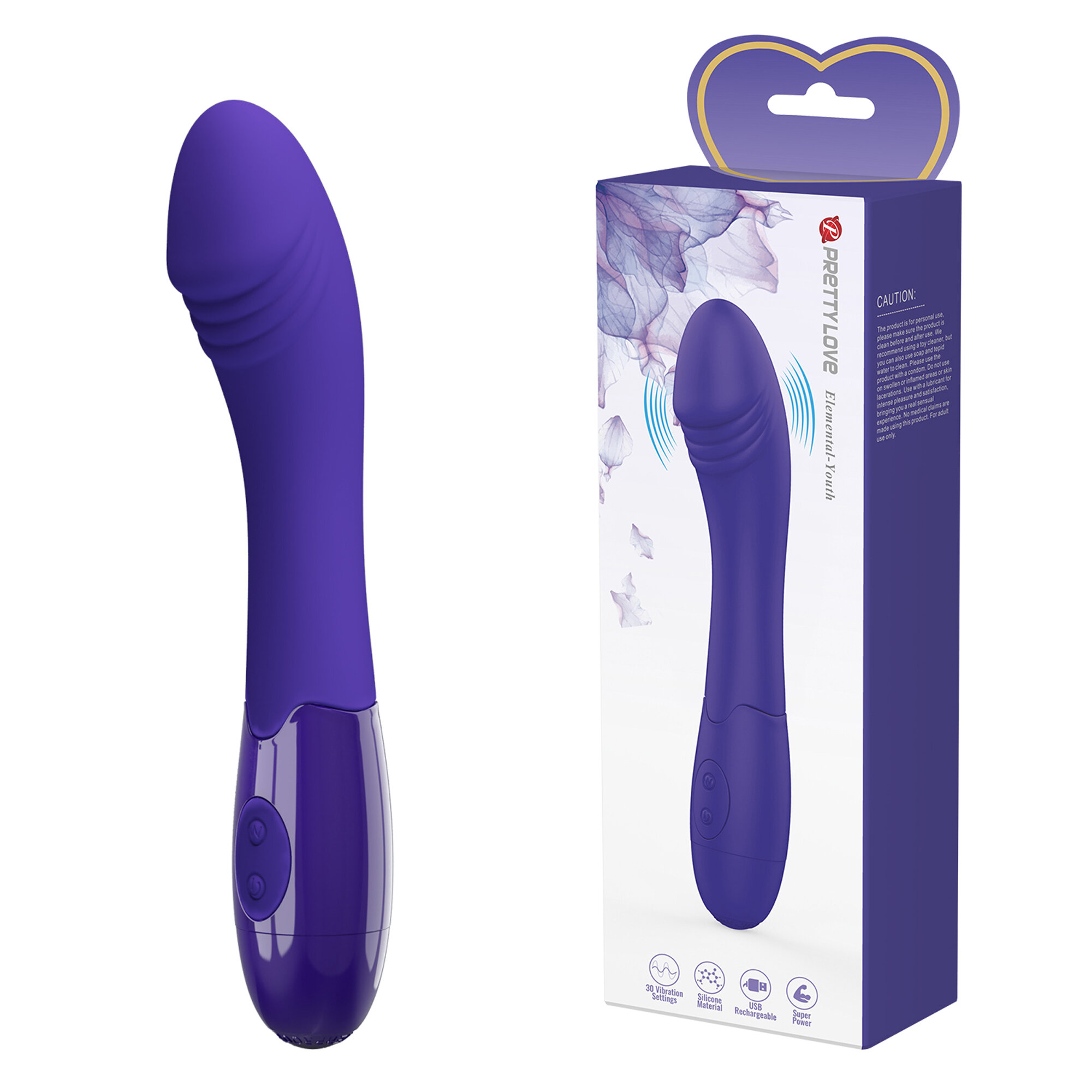 Вибратор Pretty Love Elemental, синий (19, Ø 3.2 см) BI-014812L