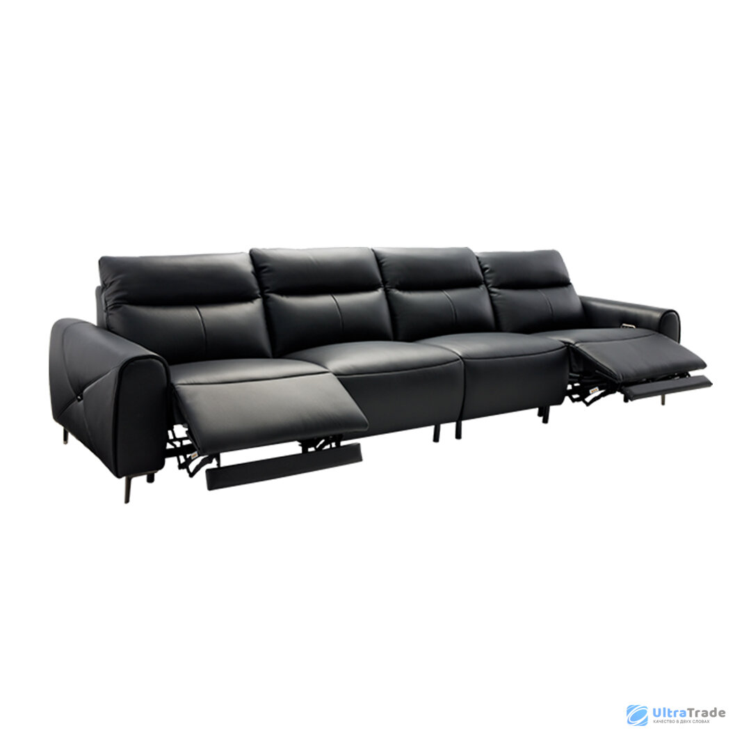 Диван-реклайнер на 4 места Xiaomi 8H Milan Real Zero Leather Electric Sofa Against The Wall 3400 mm Milan Black (B15)