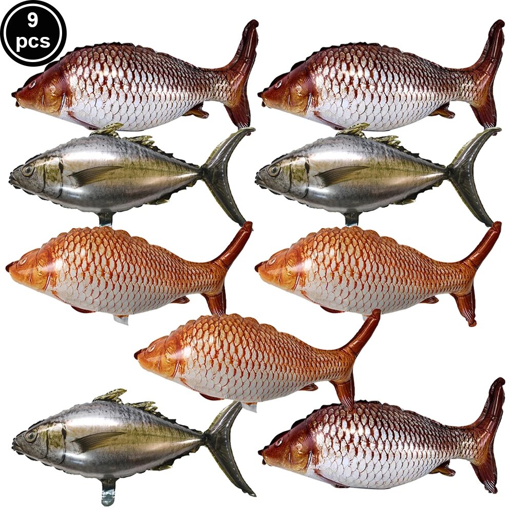 Воздушные шары с рыбками 9pcs
