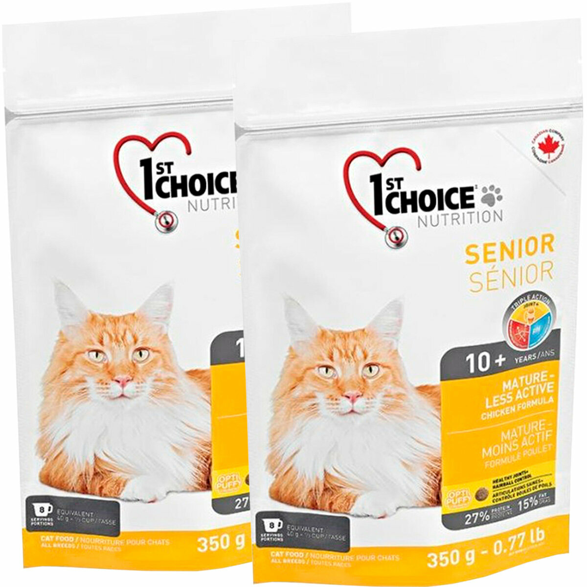 1ST CHOICE CAT MATURE OR LESS ACTIVE для пожилых кошек с курицей (0,35 + 0,35 кг)
