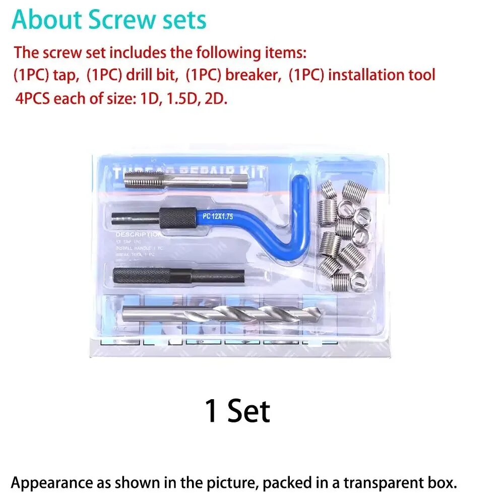 Набор винтовых вставок Zimir WJ4018A из нержавеющей стали M3x 0.5 (1set), Tool Kit
