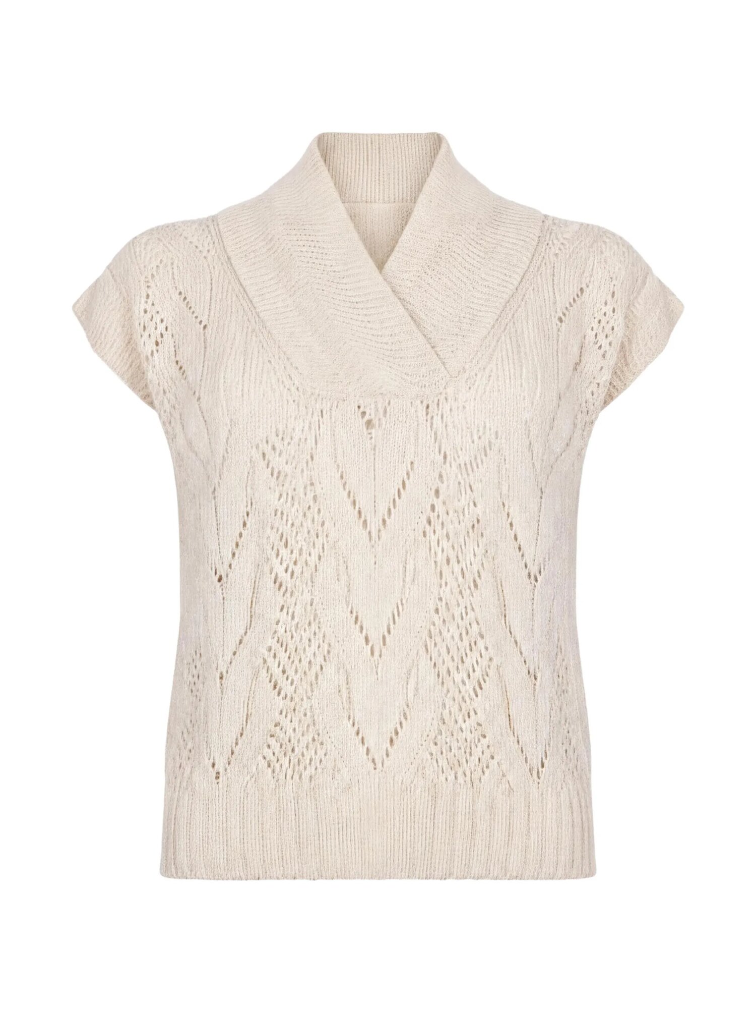 Топ Open-knit shawl-collar top