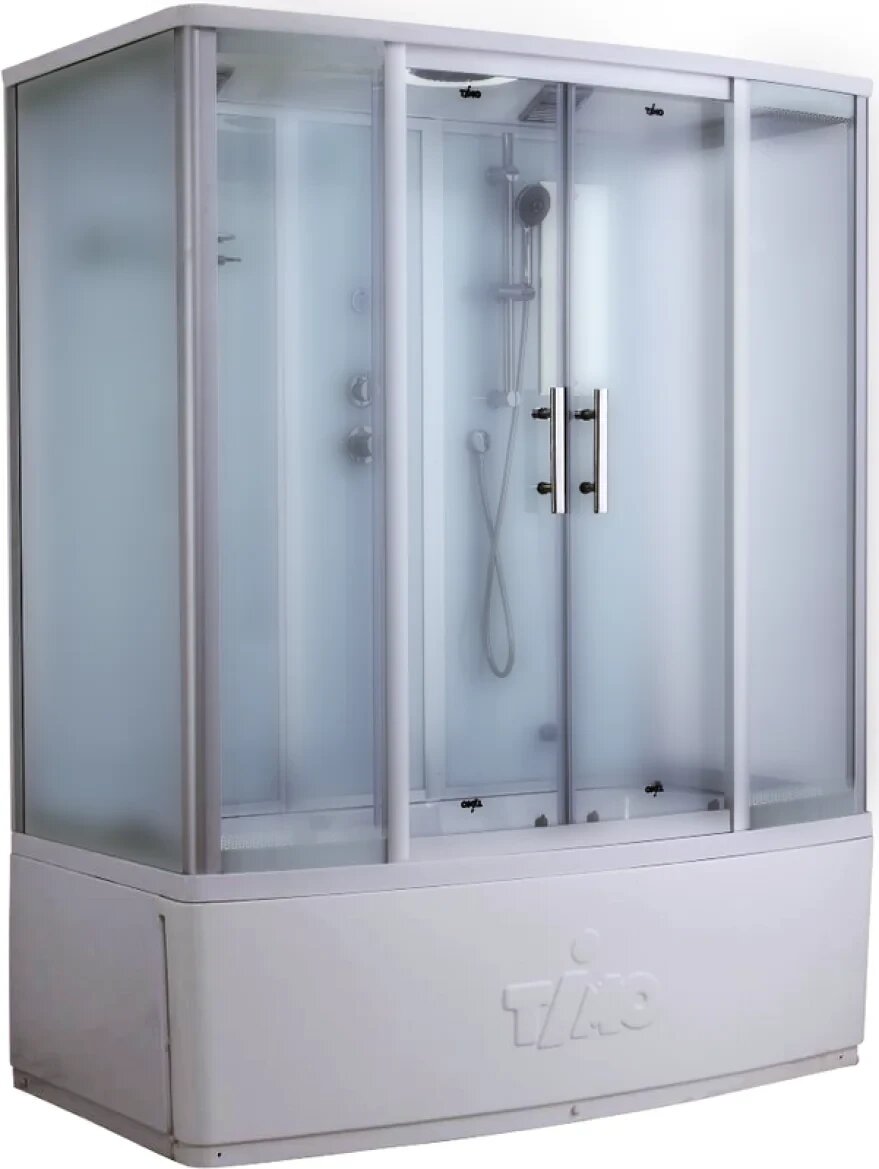 Душевая кабина Timo Standart T-6650SF Silver Fabric с высоким поддоном, акрил, хром, прямоугольная, ручное