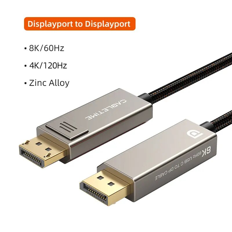 CABLETIME DisplayPort 1.4 кабель 1m