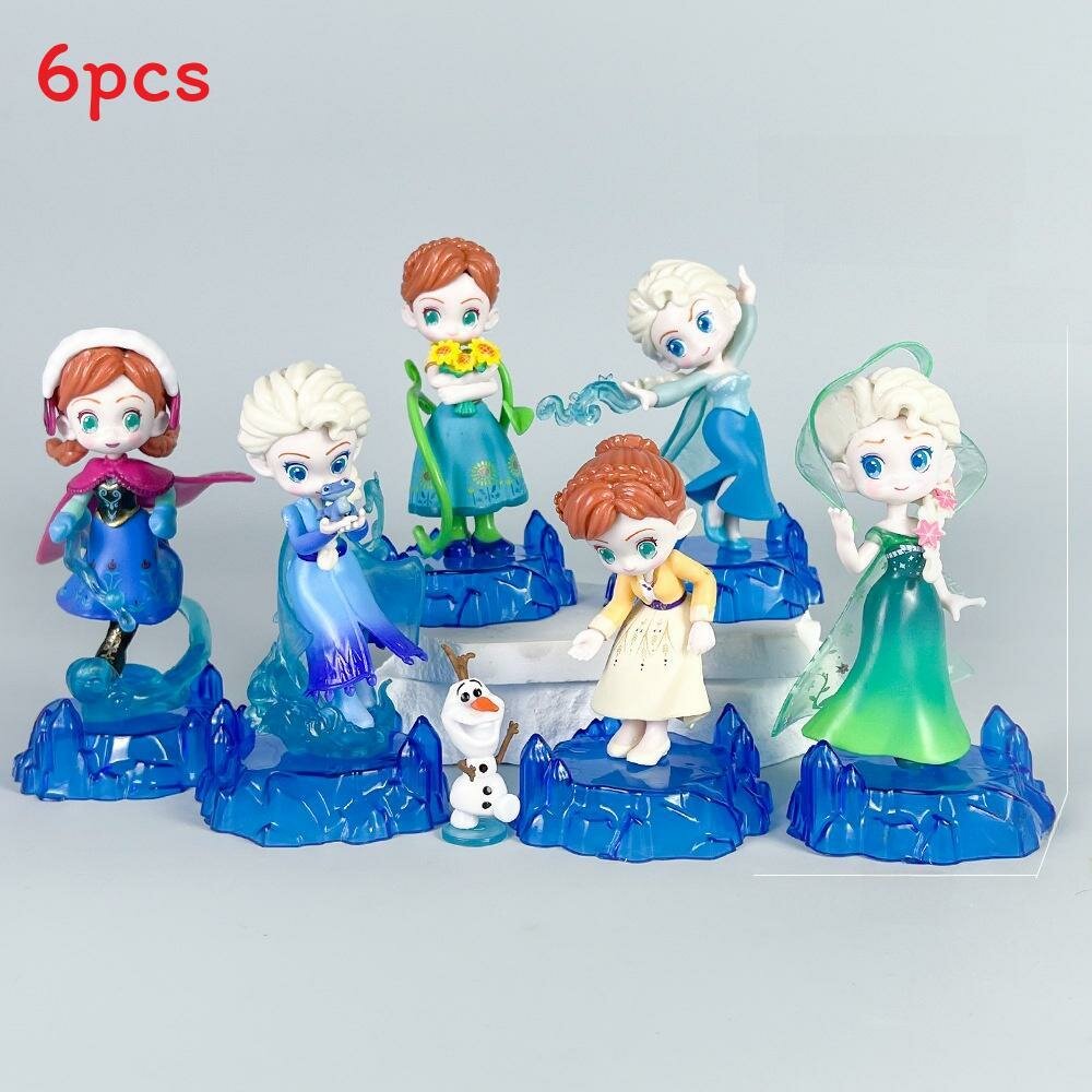 Elsa anna pvc набор игрушек для стола для девочек комнаты и игровой сцены
