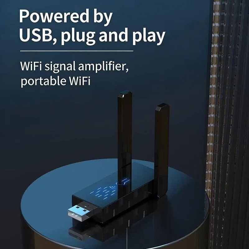 Двухдиапазонный WiFi-адаптер 1300 Мбит/с USB 3.0, 2.4/5 ГГц, 4 антенны, 802.11ac, без драйверов для ПК/ноутбука.