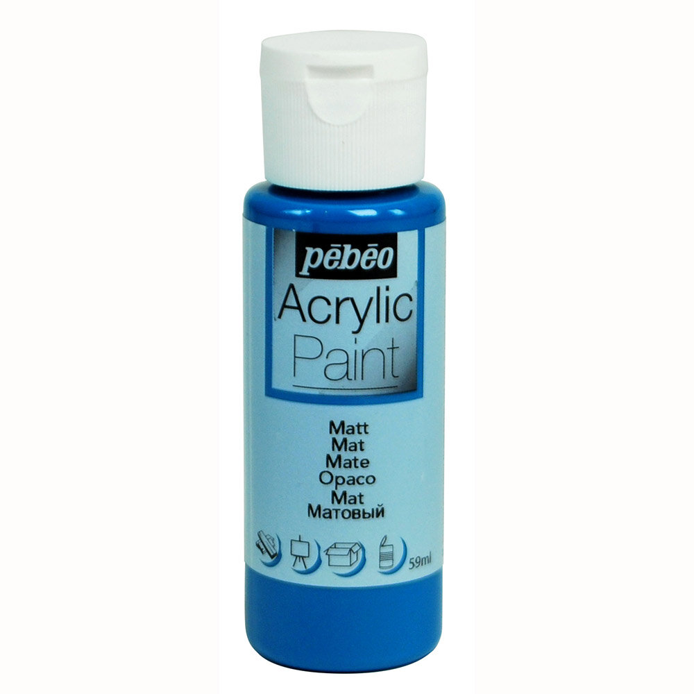 Краска акриловая Pebeo Acrylic Paint, декоративная, матовая, 59 мл, зеленовато-голубой