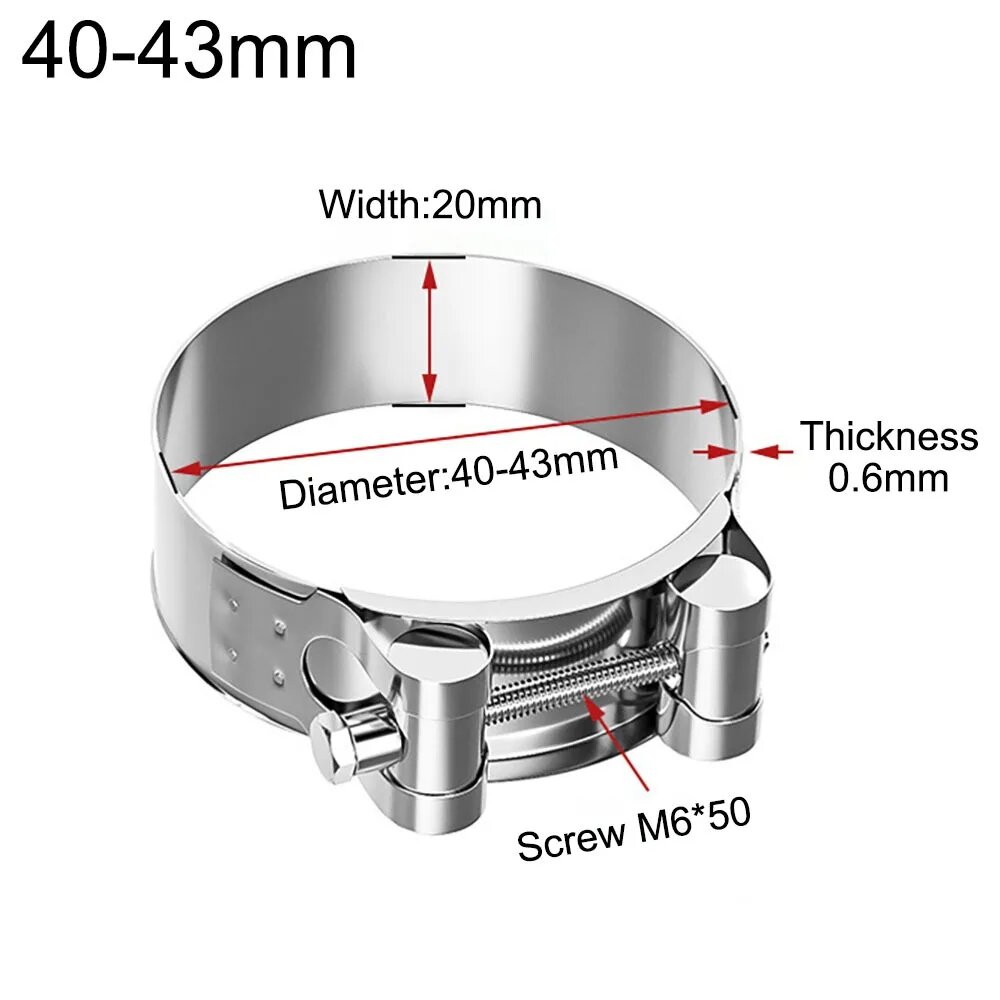 Хомут для шлангов из нержавеющей стали 40-43mm