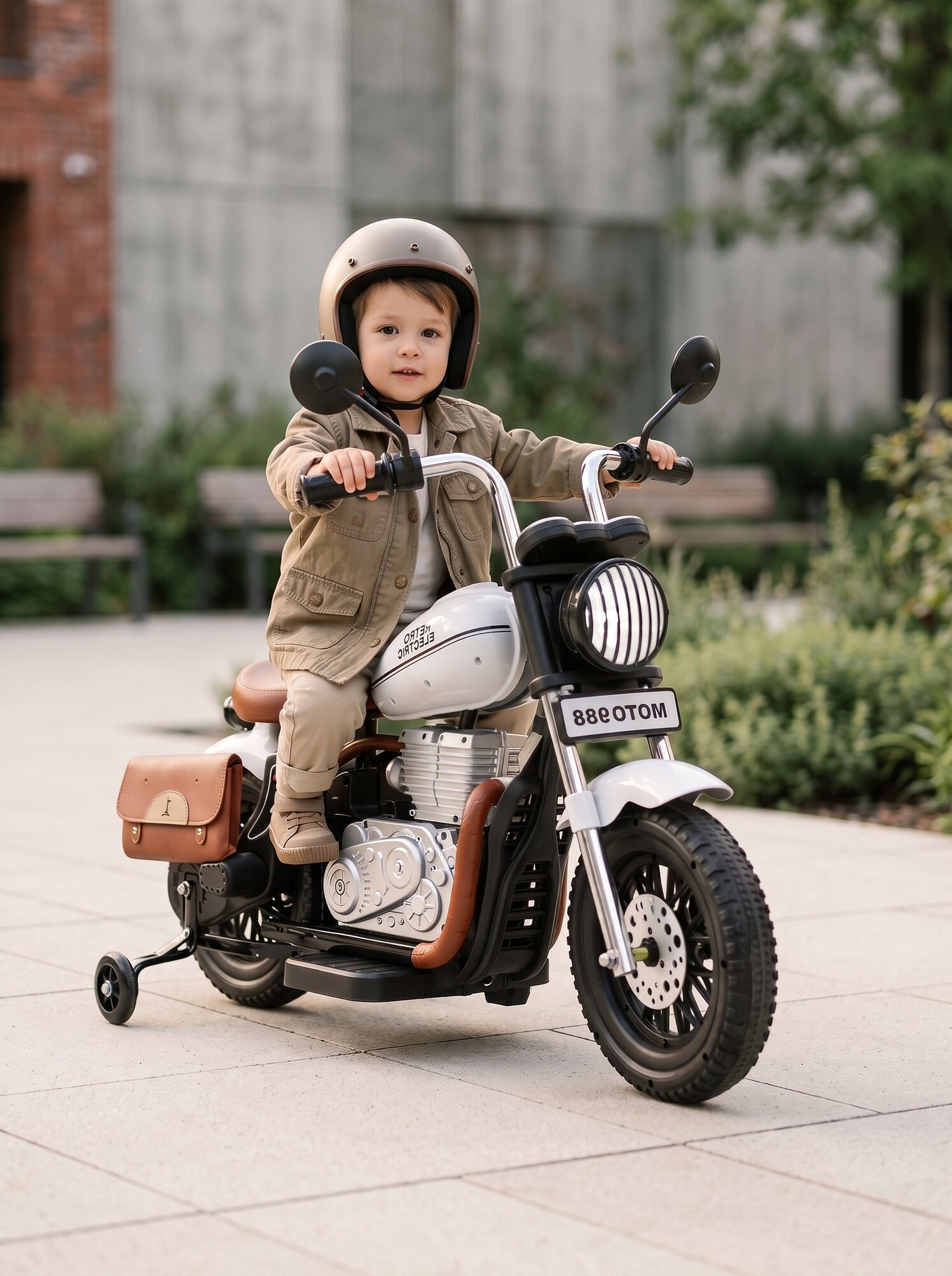 Детский электромобиль / электромотоцикл / мотоцикл HARLEY SMT-988, аккумулятор 12V4.5AH, до 30 кг, белый