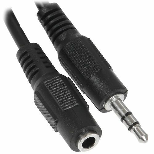 Аудиокабель, разъем jack 3.5 мм-jack 3.5 мм, цвет- черный