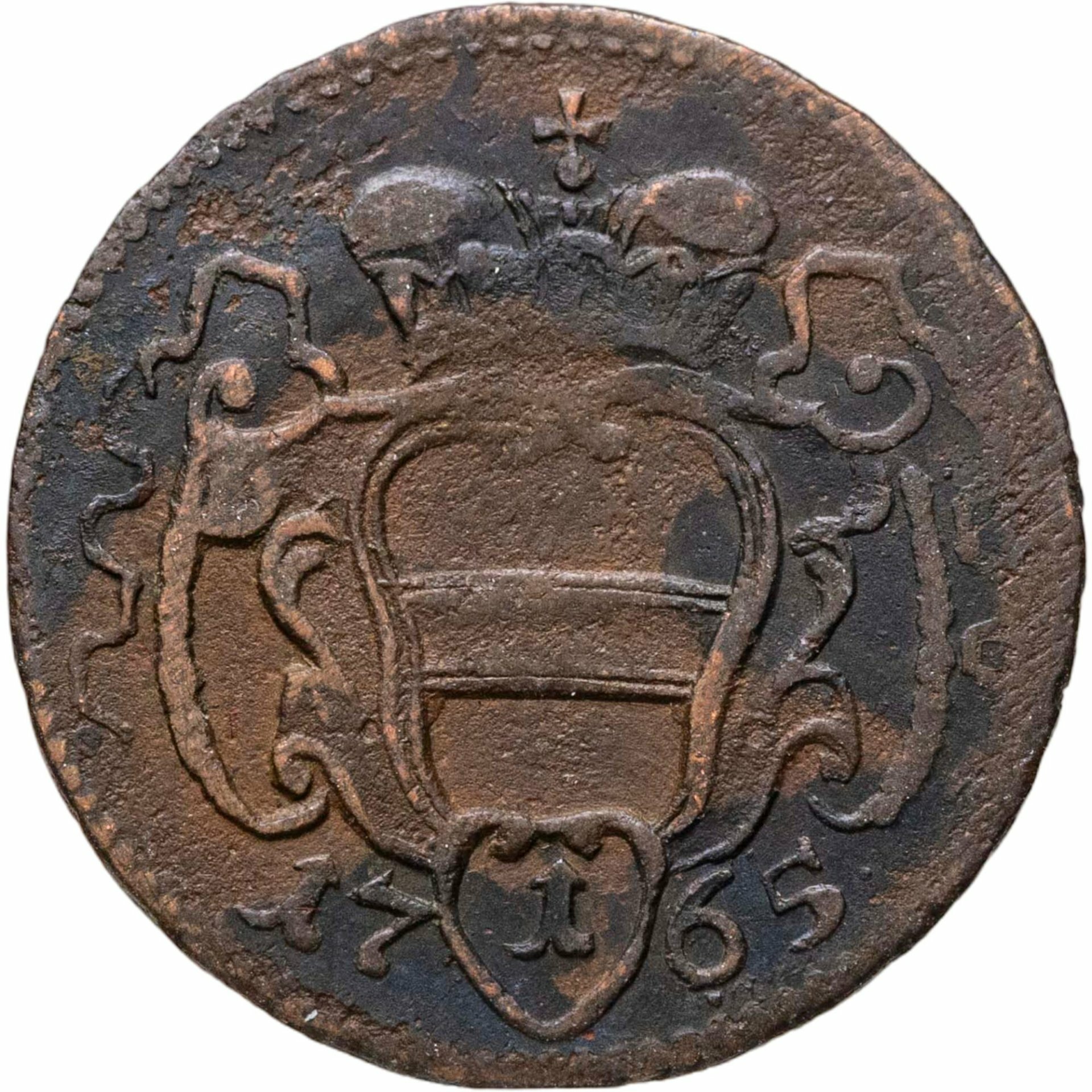Австрия 1 пфенниг 1765 Мария Терезия, Медь, в сохранности VG-F