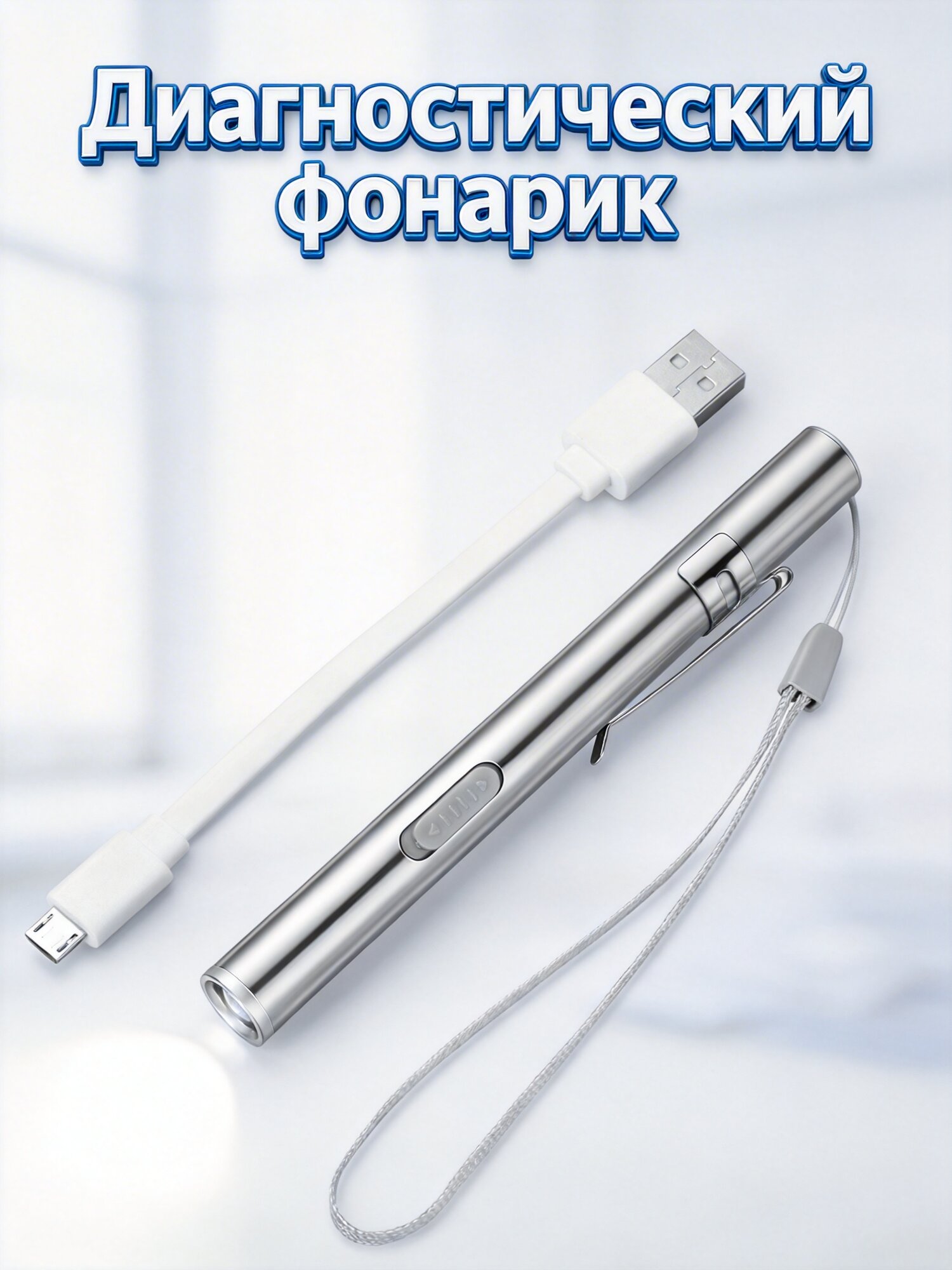 LED Фонарик Ручка 1 Шт USB Перезаряжаемый Для Медицинских Студентов Врачей Тело Из Нержавеющей Стали Assorted Color