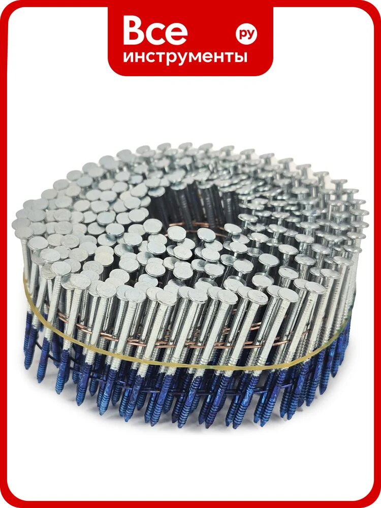 Строительные барабанные гвозди Finka 2.5х50 Ring NK цинк, 4800шт CN-2550NK-R