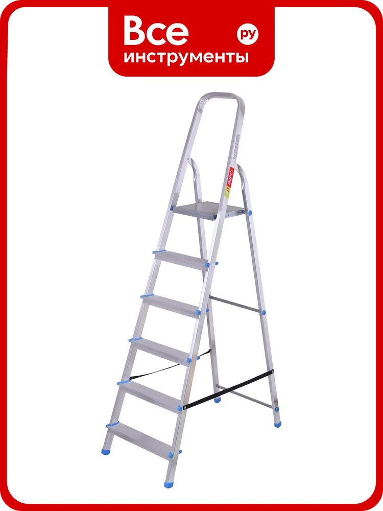 Алюминиевая стремянка LadderBel 6 ступеней STR-AL-6, В сложенном виде она практически не занимает места