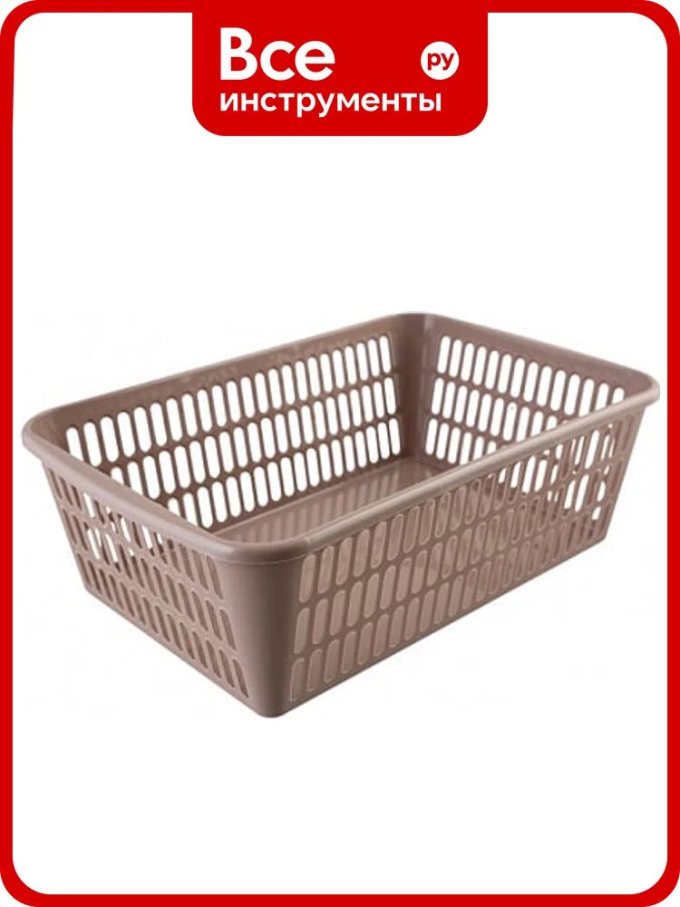 Корзина Полимербыт, пластик, 30 см x 19.5 см x 9.5 см, ассорти