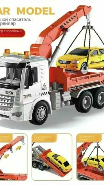 Игрушечный грузовик BRUDER Scania Super R масштаба 1:16 с опускающейся платформой, поворотным краном и светозвуковым мод — фото 1