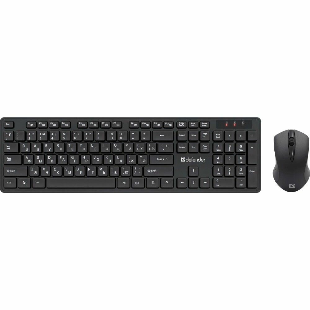 Клавиатура беспроводная DEFENDER Element (Элемент) HB-195 черный (USB, 114 клавиши) (45195)